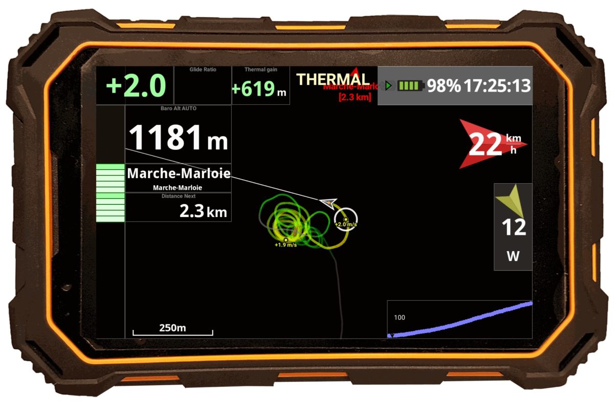 Tablette Air3, alti-vario /GPS/Live tracking robuste et lisible au soleil